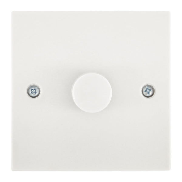 1 Gang 1 Way Dimmer Switch 400W White - Universal LED Dimmer UK ...