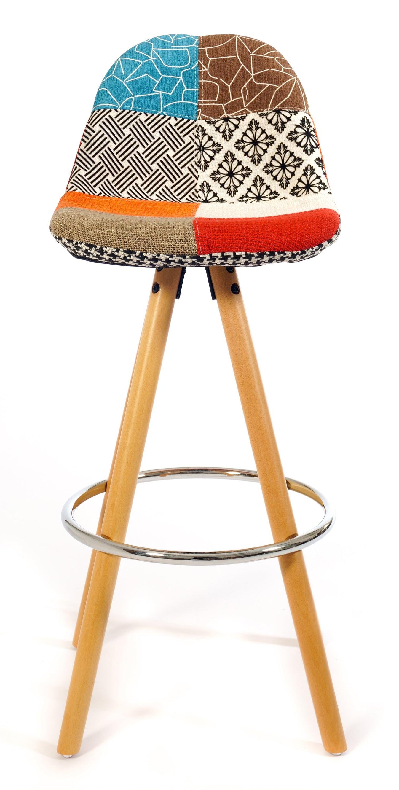 Barcelona Bar Stools - Multicoloured Patchwork - Bargainia – Bravich LTD